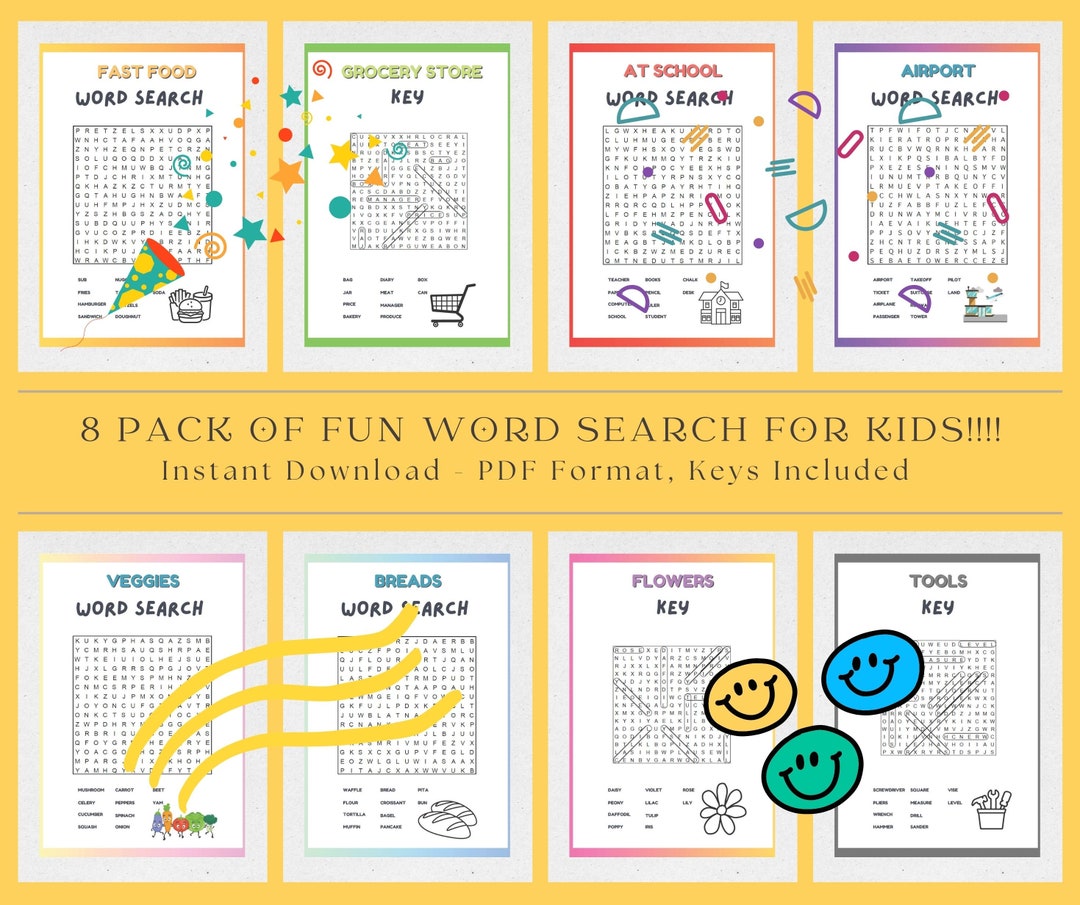 8p. Word Search With Answer Key, Teacher Tools, Elementary School ...