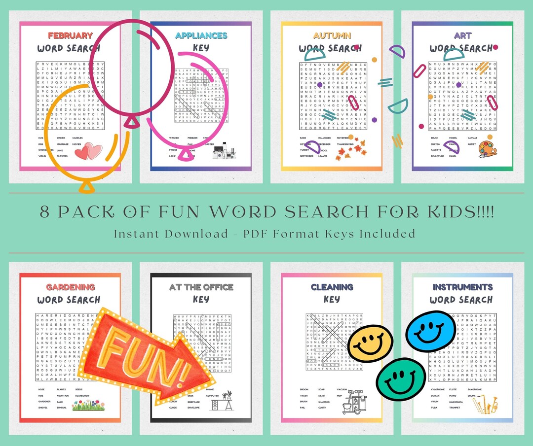 8p. Word Search With Answer Key, Teacher Tools, Elementary School ...