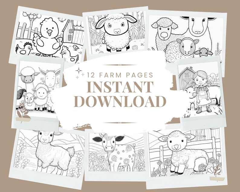 Farm Coloring Pages JPEG, Teacher Tools, Elementary School, Black and ...