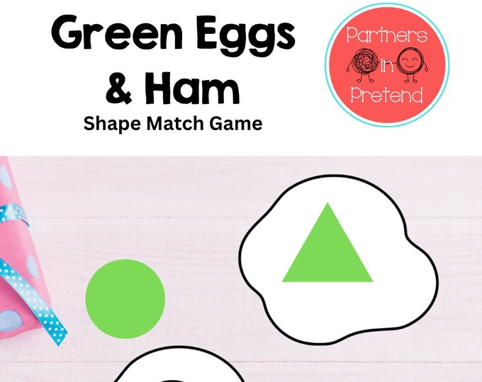 Green Eggs and Ham Shape Match Game for Prek and Preschool - Dr. Seuss ...