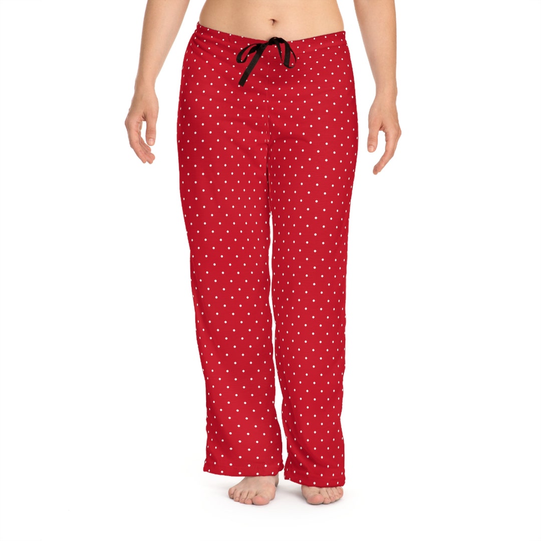 Women's Pajama Pants Red Pajamas Red Pants Comfy Pajama Pants Polka Dot ...