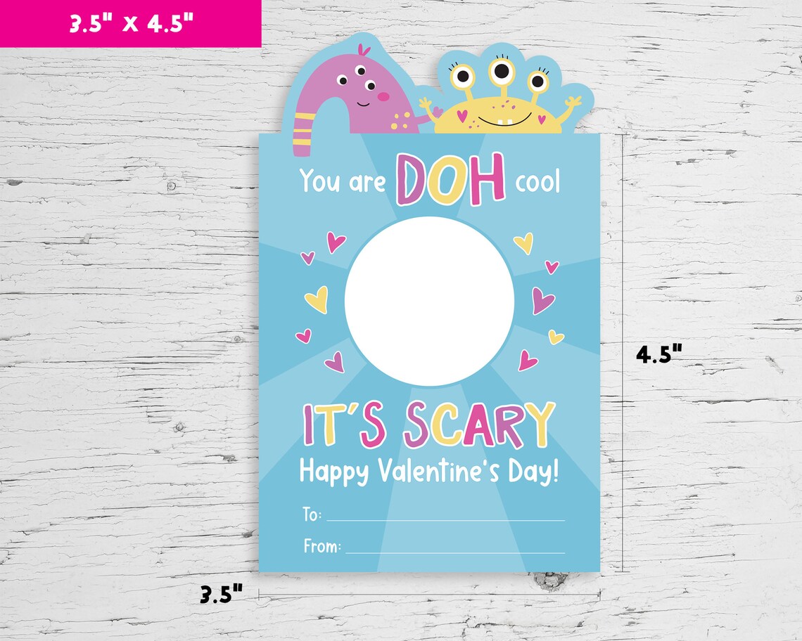 Printable Play Dough Valentine Card Non-candy Valentine Gift for Kids ...