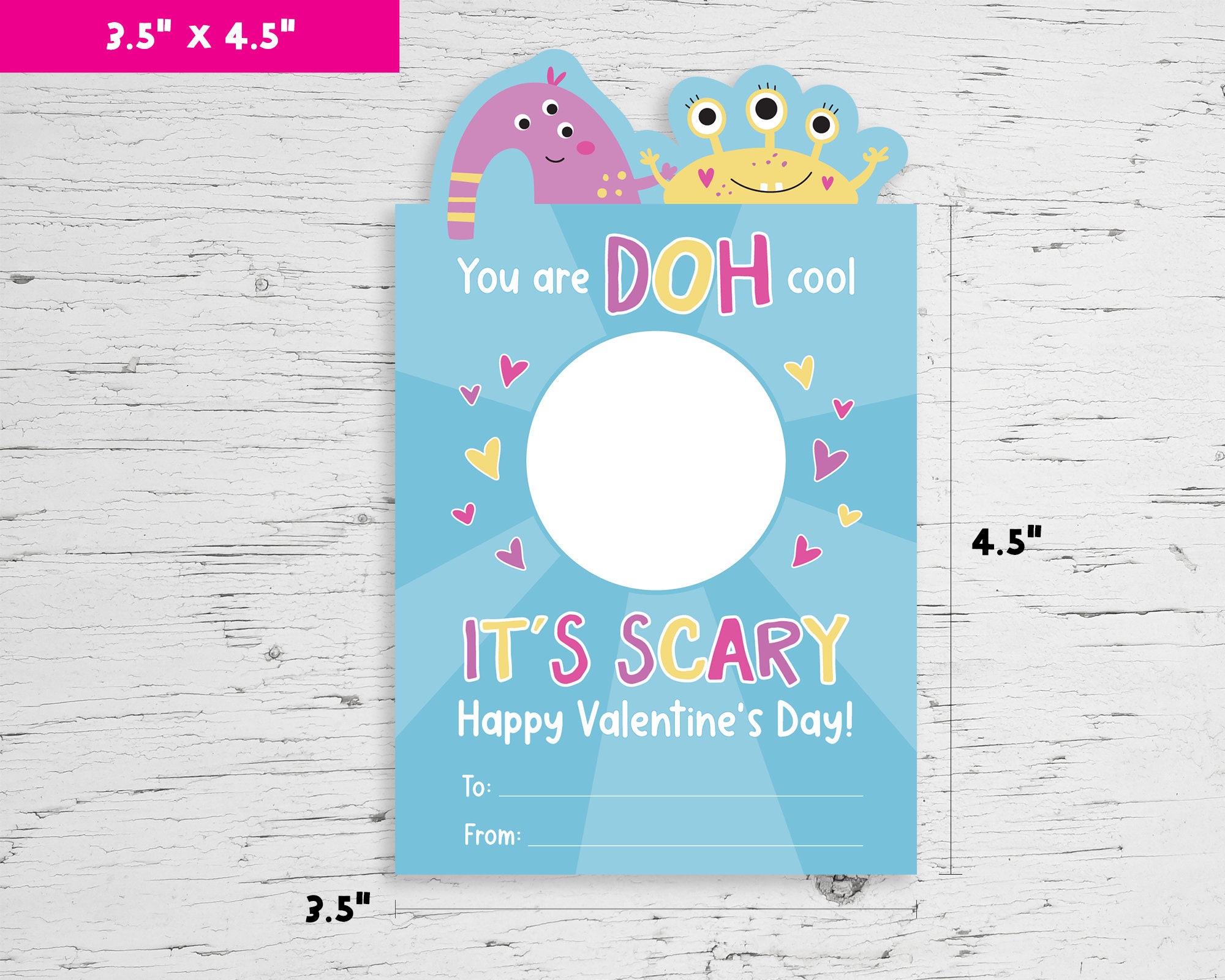 Printable Play Dough Valentine Card Non-candy Valentine Gift for Kids ...