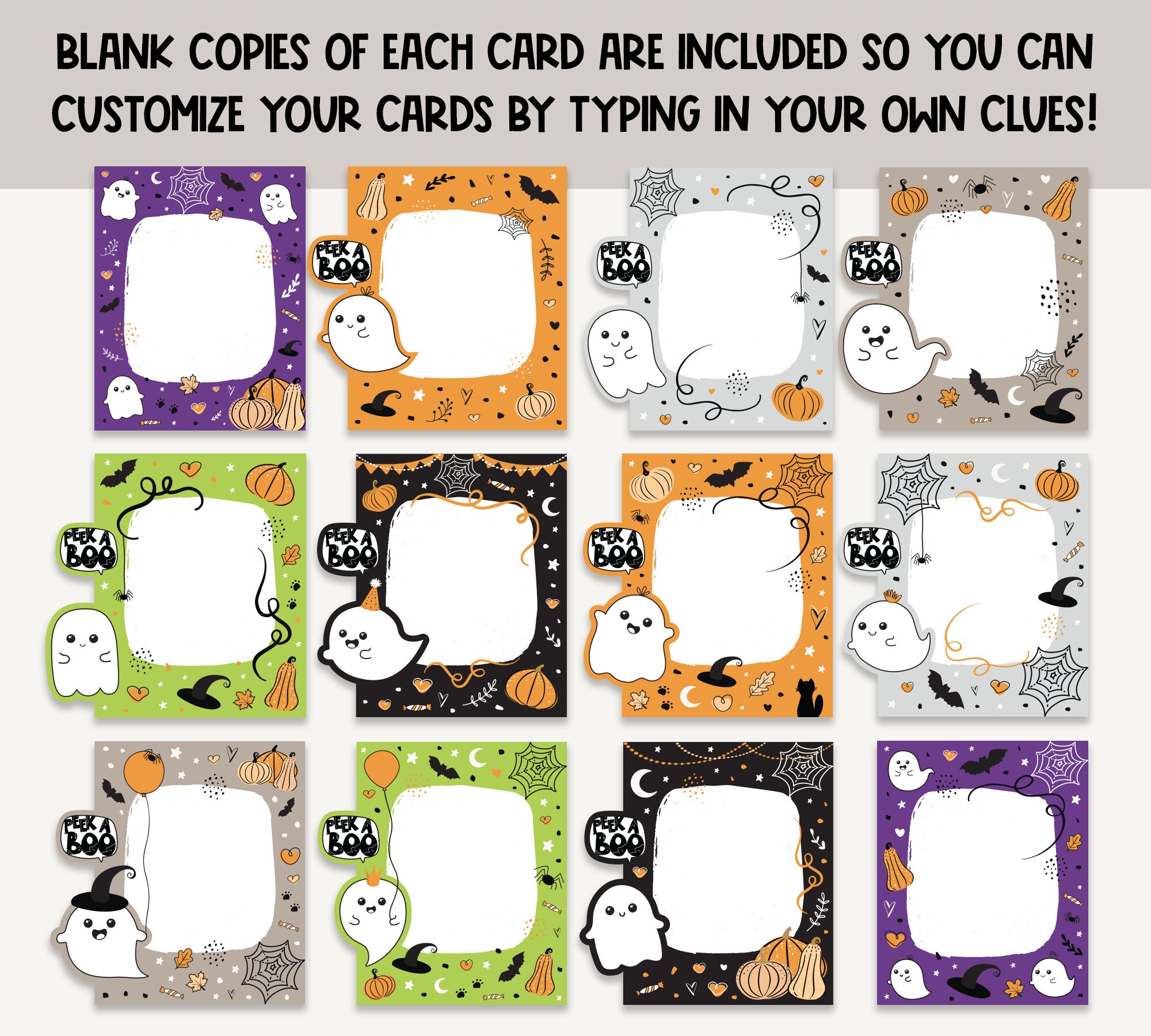 Halloween Scavenger Hunt Cards for Kids Printable Treasure - Etsy