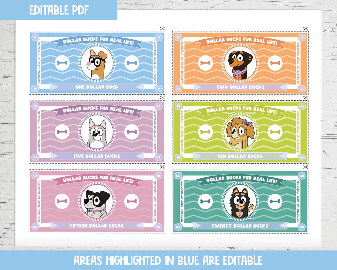 EDITABLE Dollar Bucks Printable Reward Bucks Good Behavior Bucks Chore ...