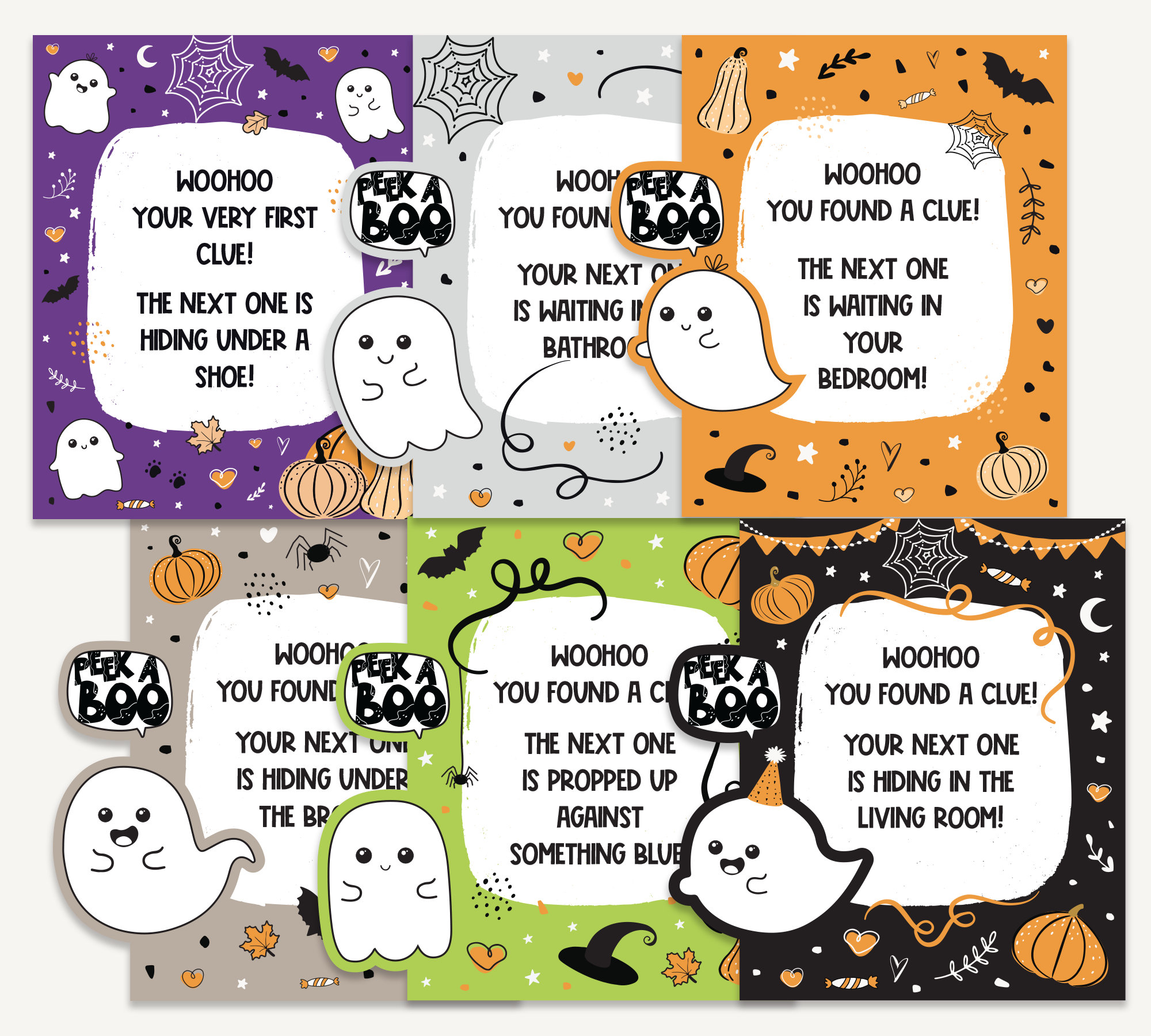 Halloween Scavenger Hunt Cards for Kids Printable Treasure - Etsy