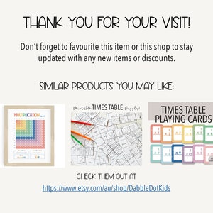 Printable Times Table Posters for Multiplication Facts 1 to 12 | Set of ...
