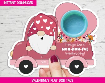 Play Dough Valentines Editable Printable Valentine Cards Non-candy ...