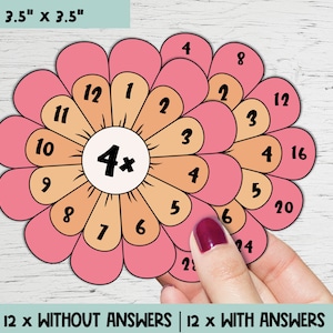 Printable Multiplication Flower Worksheets Fun Times Table - Etsy