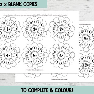 Multiplication Chart Waldorf Flowers Activity for Times Tables 1 to 12 ...