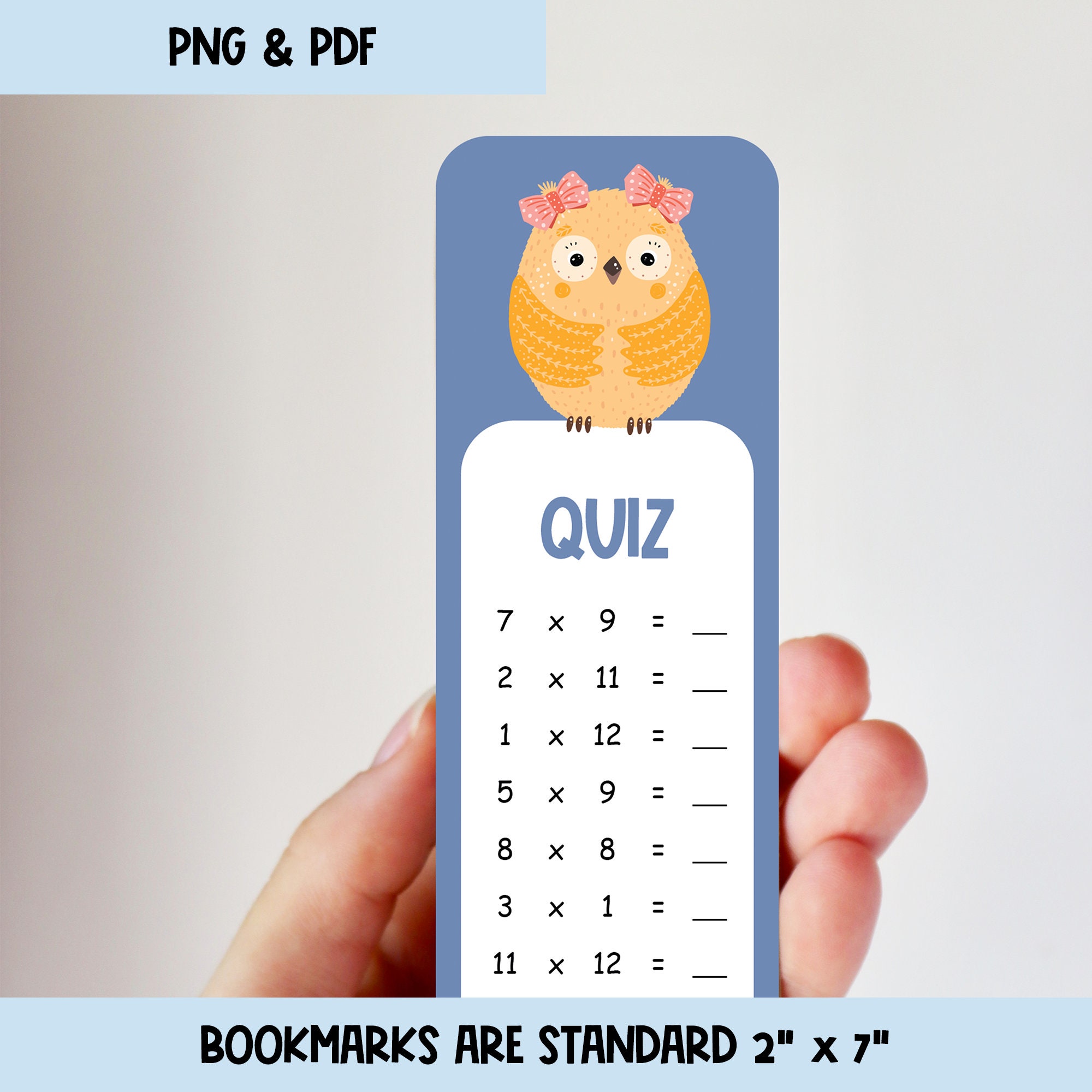 Printable Times Table Bookmarks Multiplication Practice for Times Table ...