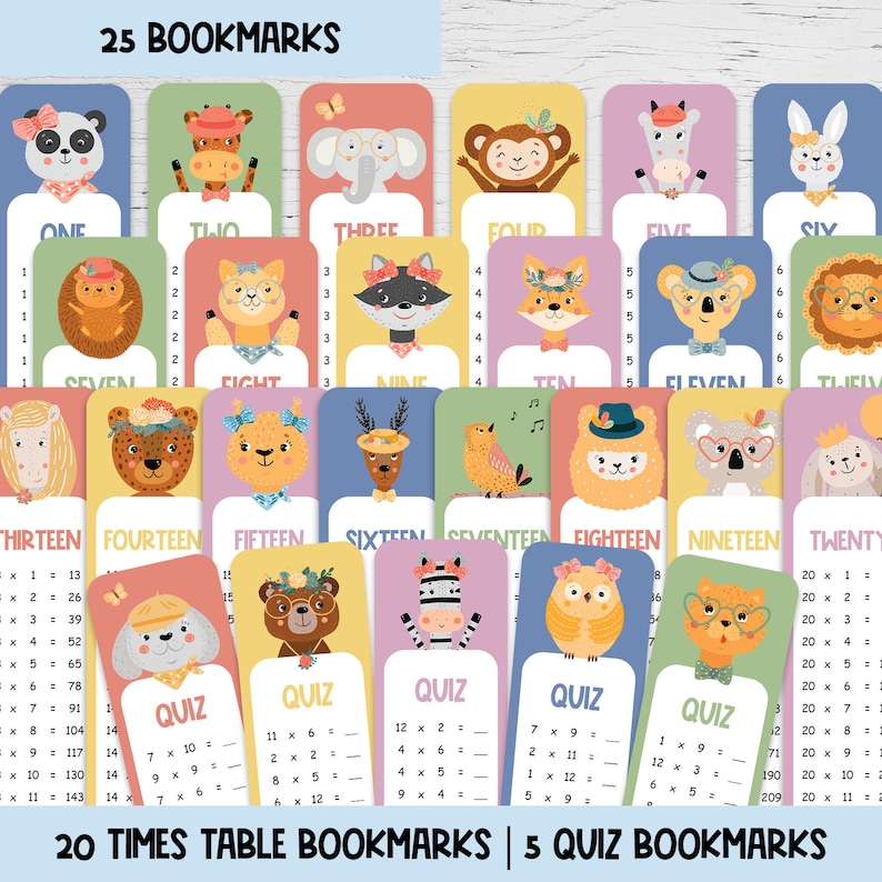Printable Multiplication Bookmarks | Times Table Practice for ...