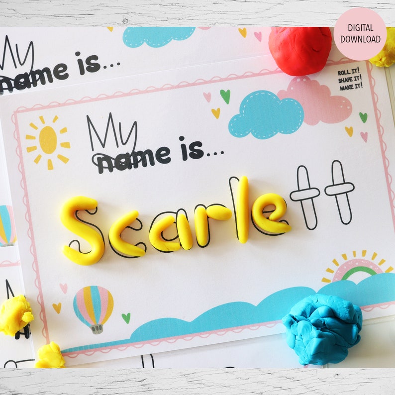 Personalized Play Dough Name Mat: ABC Tracing Activity (PDF) - Etsy Canada