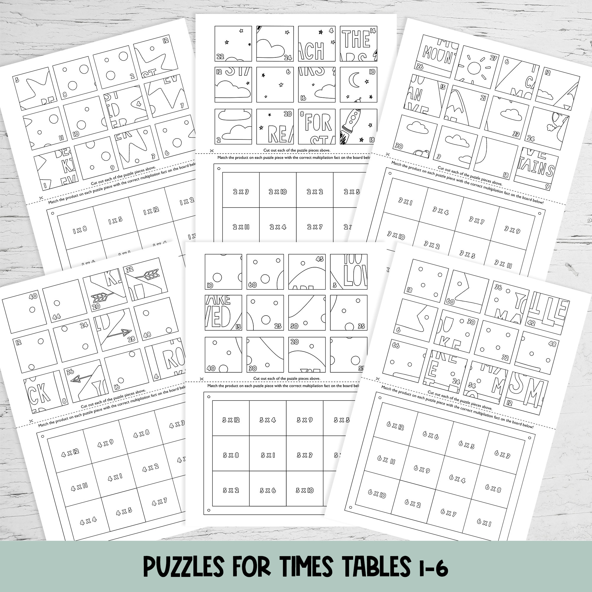 Times Table Puzzles: Multiplication Worksheets, Fun Math Practice ...