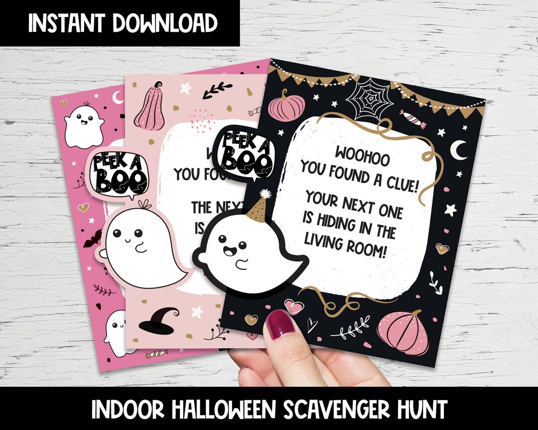 Halloween Scavenger Hunt | Editable Ghost Hunt Clues | Printable ...
