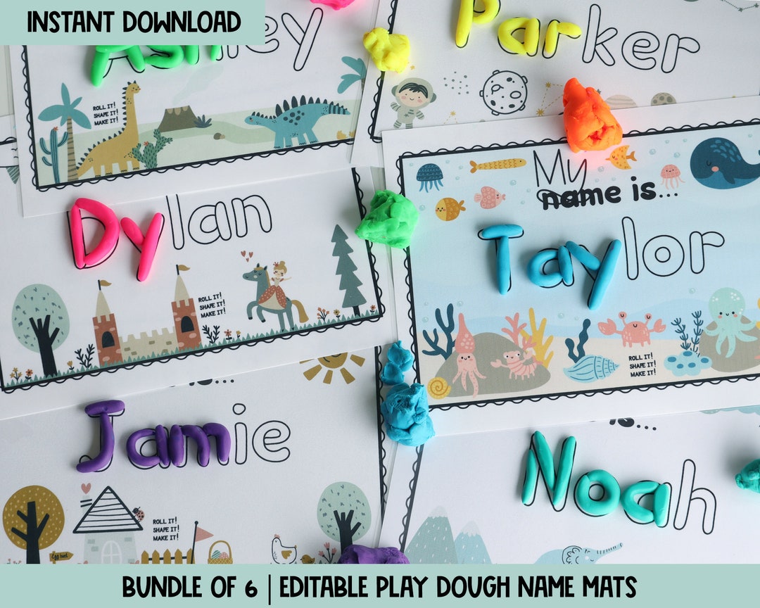 Editable Name Play Dough Mats: Activity Bundle (PDF) - Etsy UK