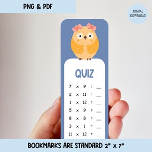 Printable Multiplication Bookmarks | Times Table Practice for ...