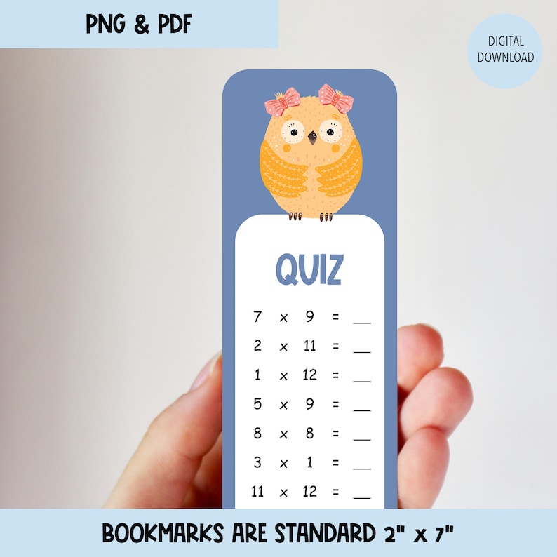 Printable Multiplication Bookmarks | Times Table Practice for ...