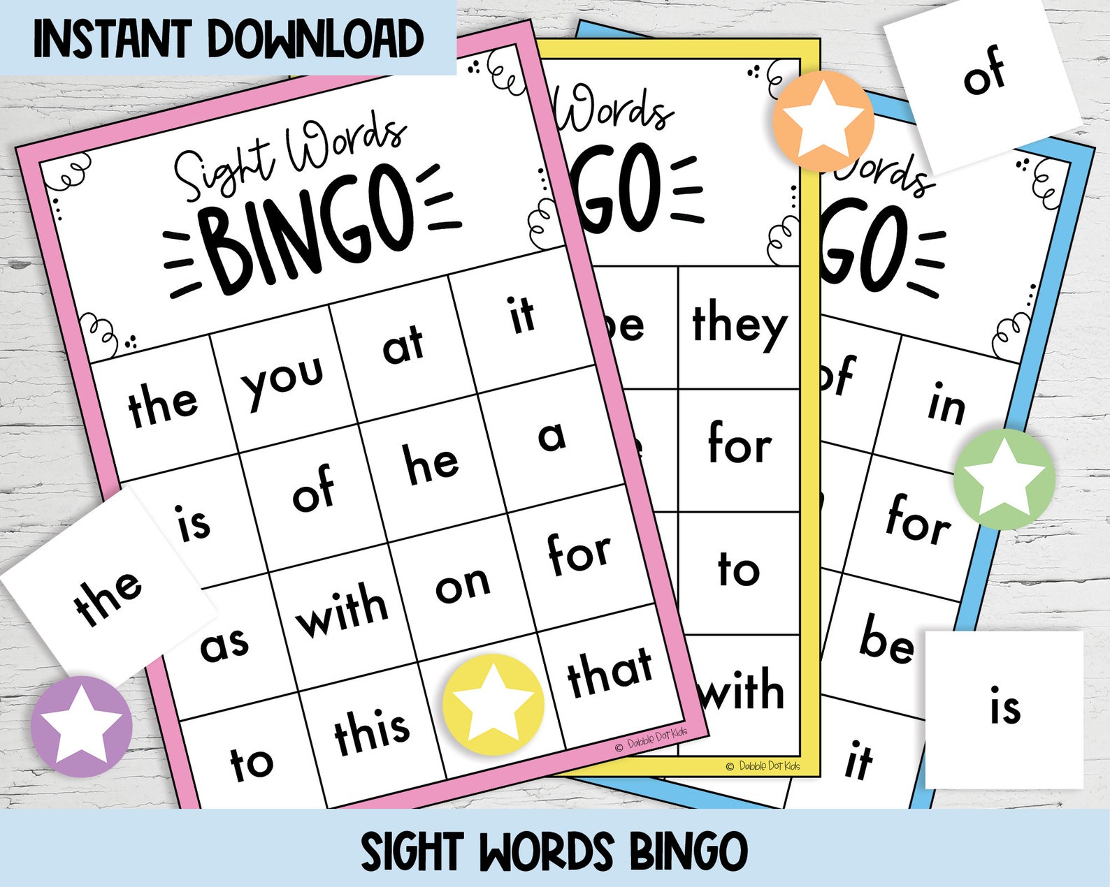 Sight Words Bingo: Fry's First 25, Fun Learning Game (instant Download ...