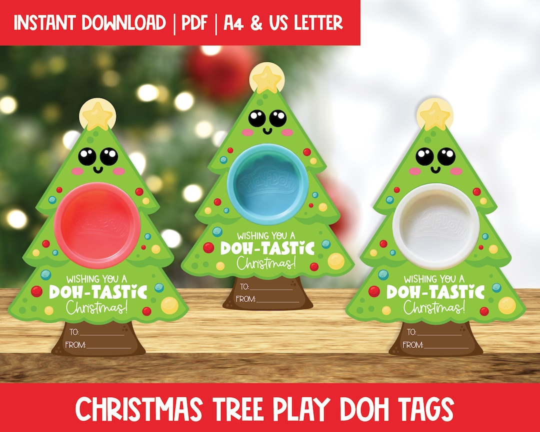 Christmas Tree Play Doh Gift Tag: Printable Student Gift (PDF) - Etsy
