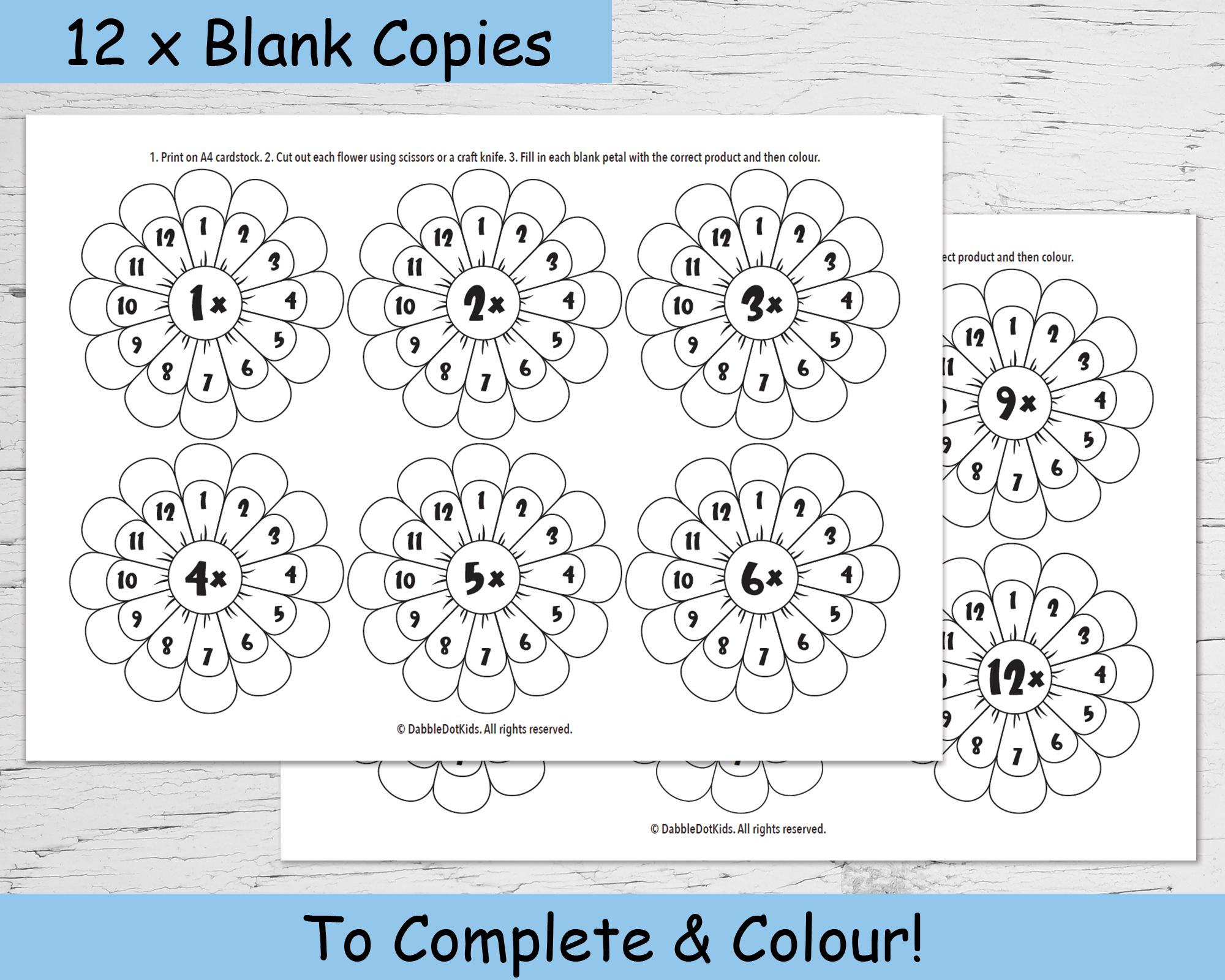 Tabla de multiplicación con flores Waldorf Actividad para las tablas de ...