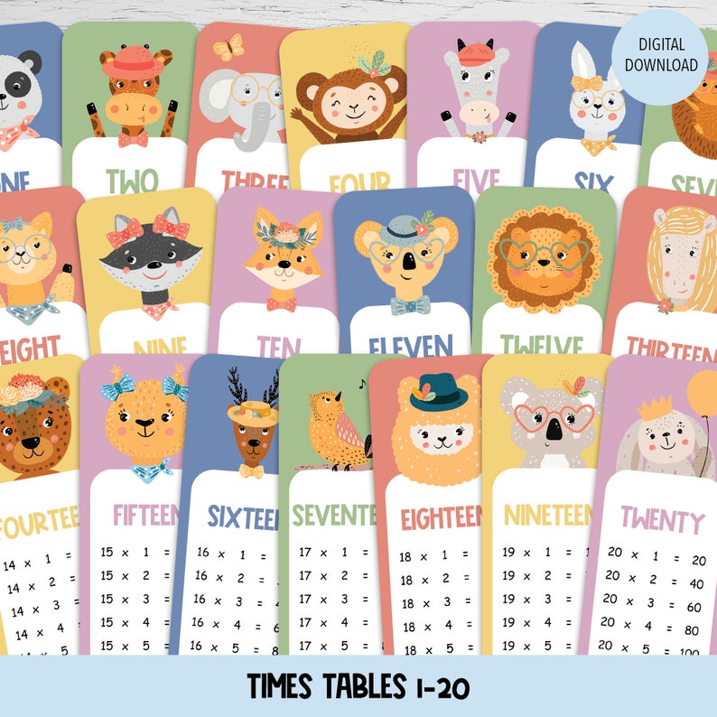 Printable Multiplication Bookmarks Times Table Practice for ...