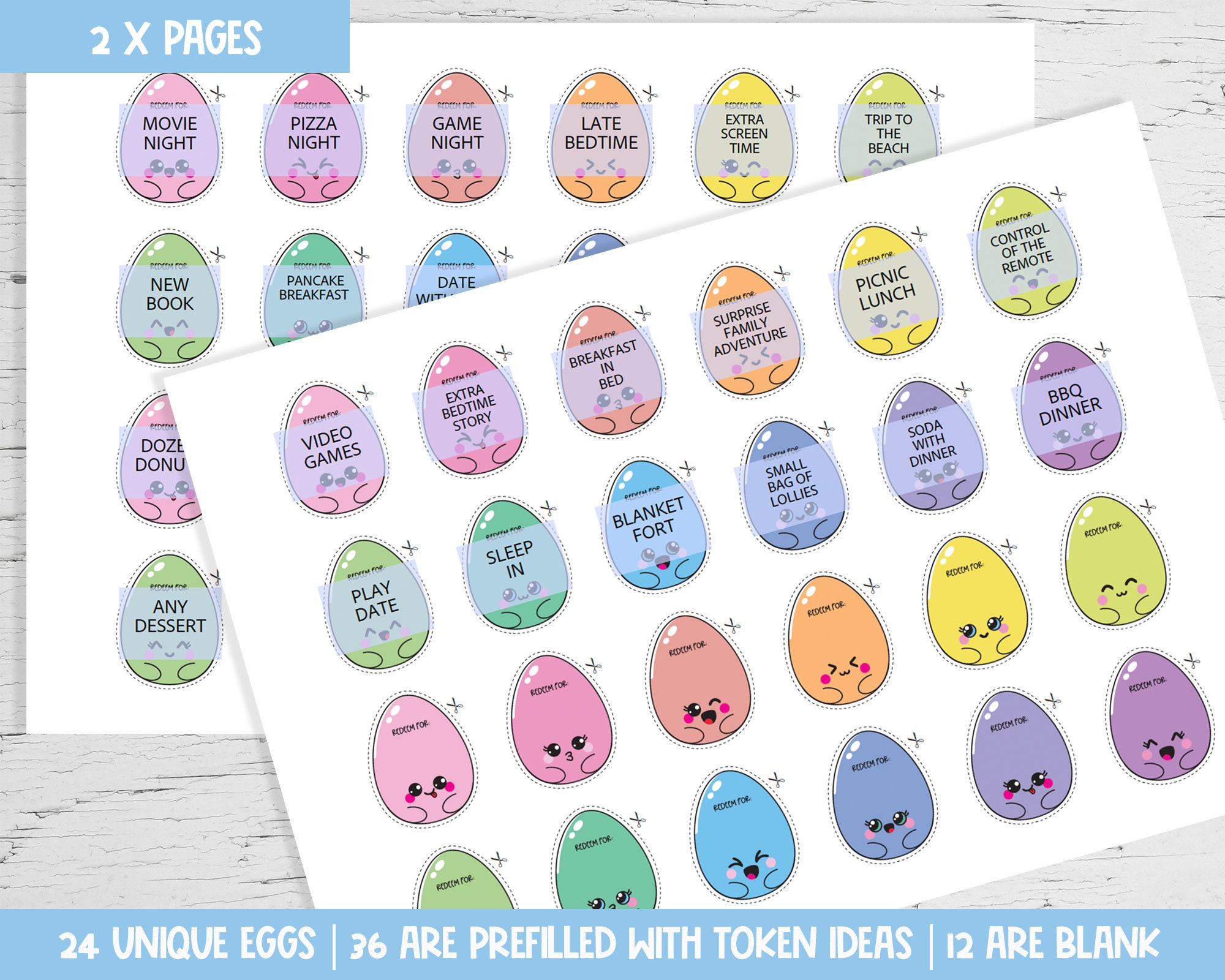 Editable Easter Egg Tokens, Printable Coupons for Kids, Scavenger Hunt ...