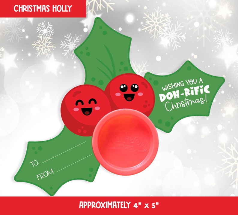Christmas Play Doh Gift Tag for Kids: 4 Designs (digital Download) - Etsy