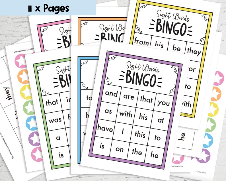 Sight Words Bingo: Fry's First 25, Fun Learning Game (instant Download ...