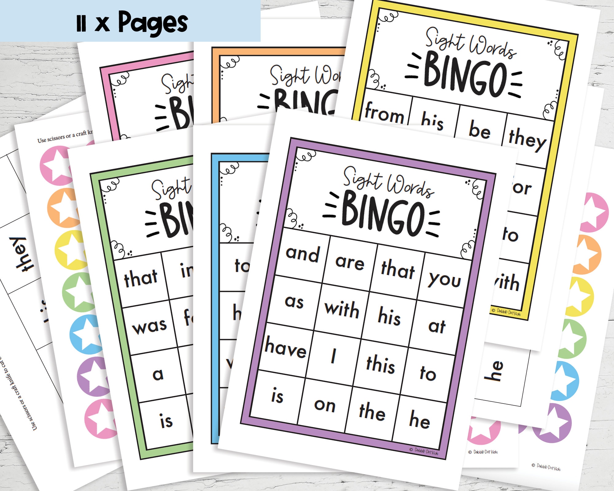 Sight Words Bingo: Fry's First 25, Fun Learning Game (instant Download ...