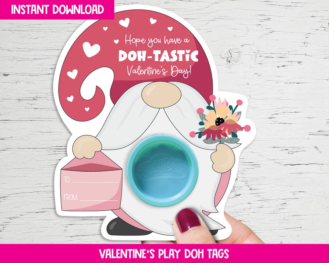 Play Dough Valentines | Printable Play Doh Valentine Cards | Non-candy ...