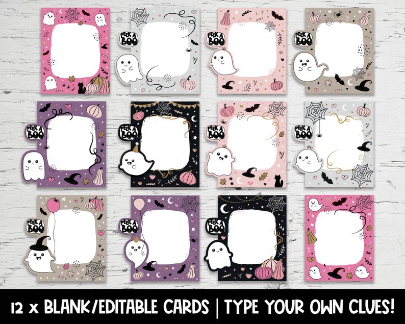 Halloween Scavenger Hunt Editable Ghost Hunt Clues Printable Treasure ...