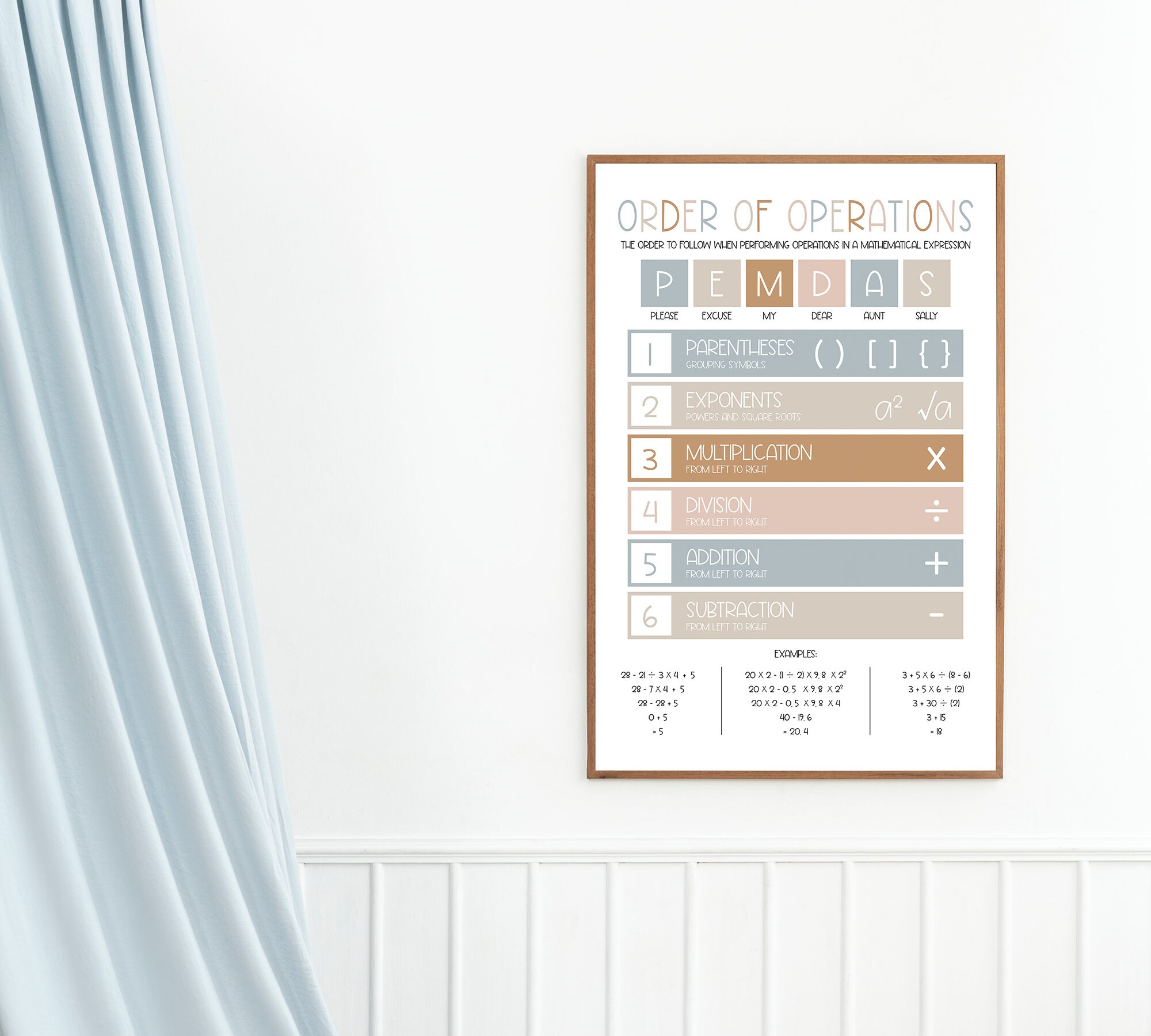 PEMDAS Poster: Order of Operations Chart (digital Download) - Etsy Canada