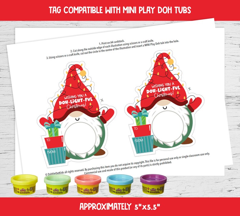 Printable Play Dough Christmas Gift for Kids | End of Year Student Gift ...
