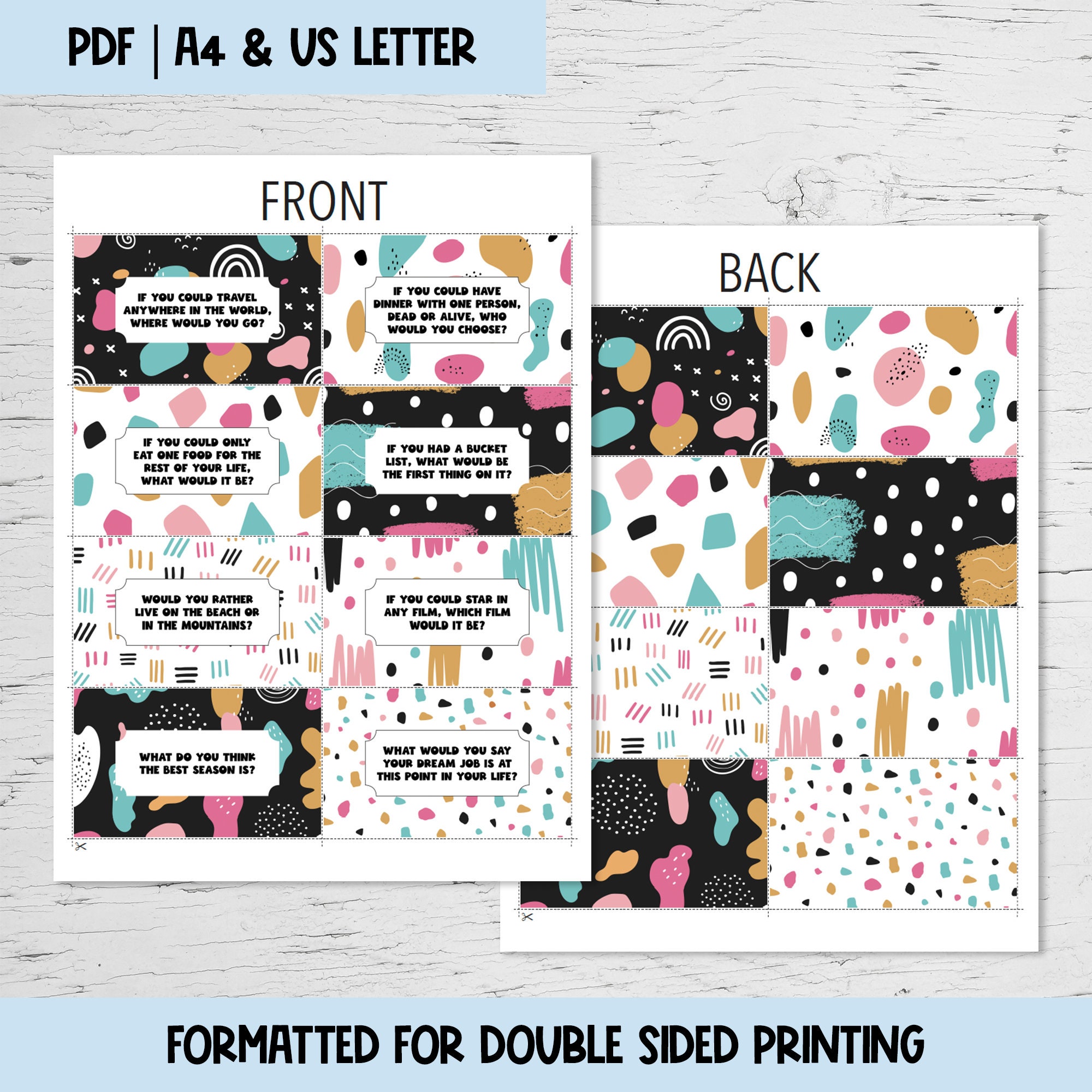 Conversation Starters Ice Breaker Dinner Questions Conversation Cards ...