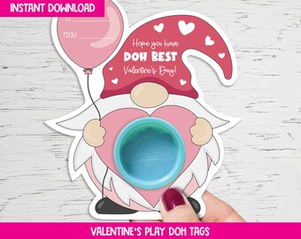 Play Dough Valentines Editable | Printable Valentine Cards | Non-candy ...