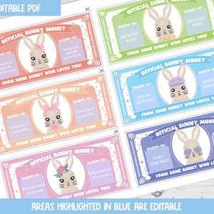 Bunny Bucks Easter Printable | Easter Egg Fillers | Editable Easter Egg ...