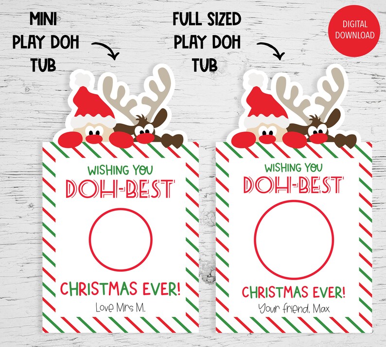 Printable Play Doh Christmas Tag | Play Dough Gift Template | End of ...