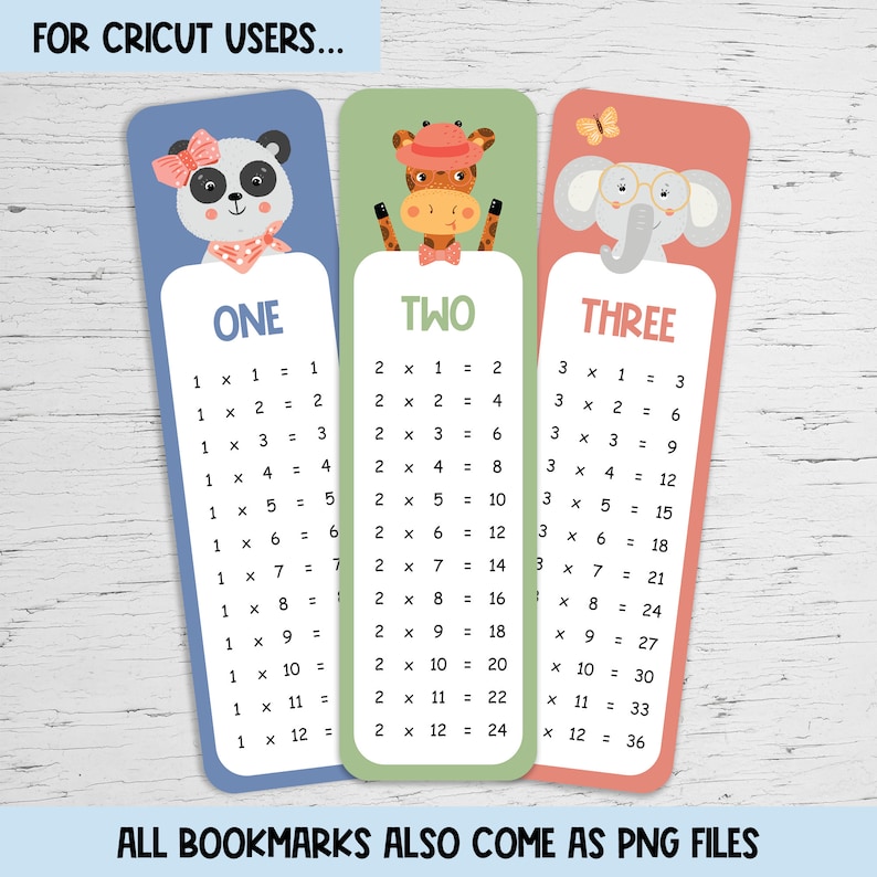 Printable Times Table Bookmarks Multiplication Practice for Times Table ...