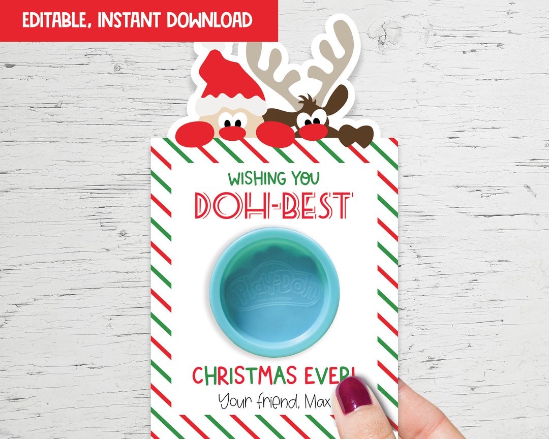 Printable Play Doh Christmas Tag | Play Dough Gift Template | End of ...