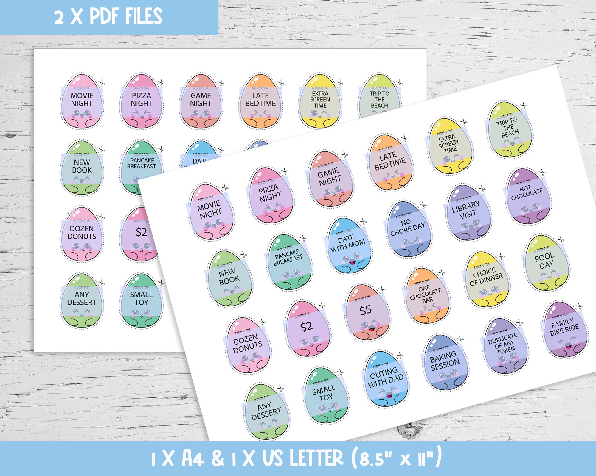 Editable Easter Egg Tokens, Printable Coupons for Kids, Scavenger Hunt ...
