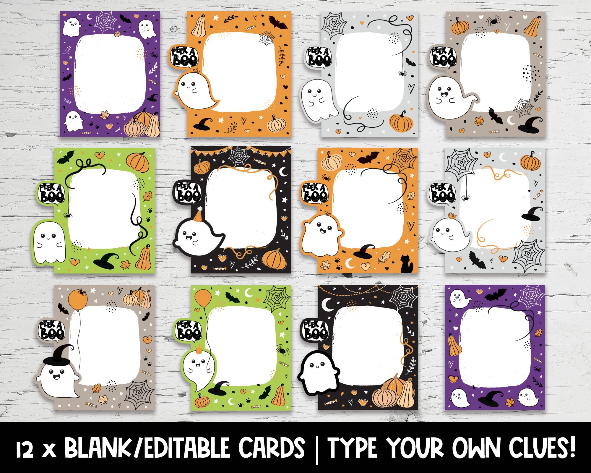 Halloween Scavenger Hunt Cards for Kids: Ghost Hunt Game (EDITABLE ...