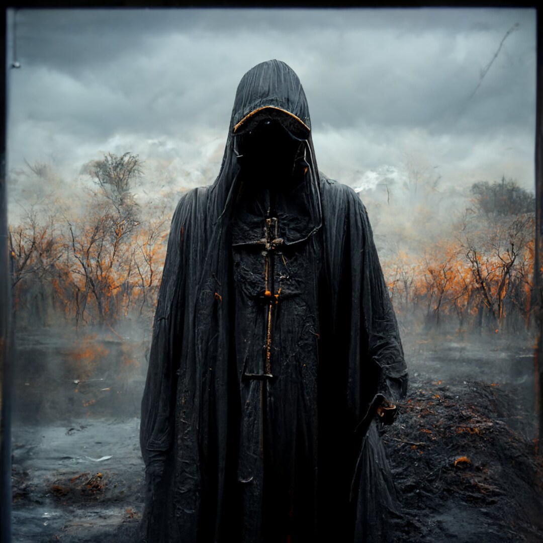 Harbinger of Destruction: the Grim Reaper Amidst a Raging - Etsy