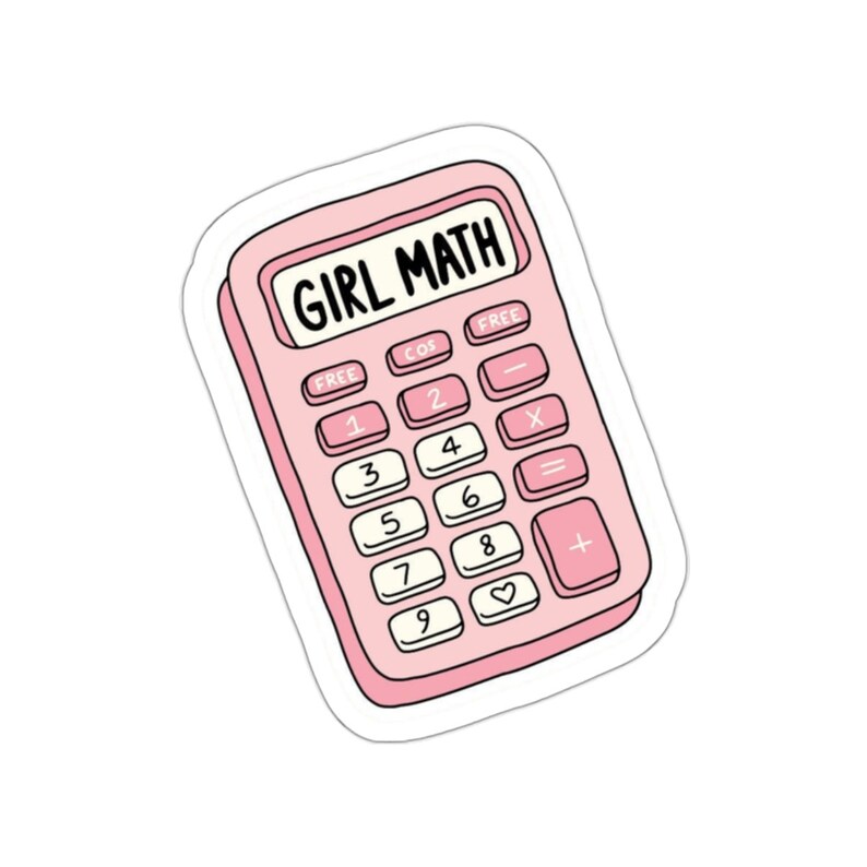 Girl Math Calculator Sticker - Etsy