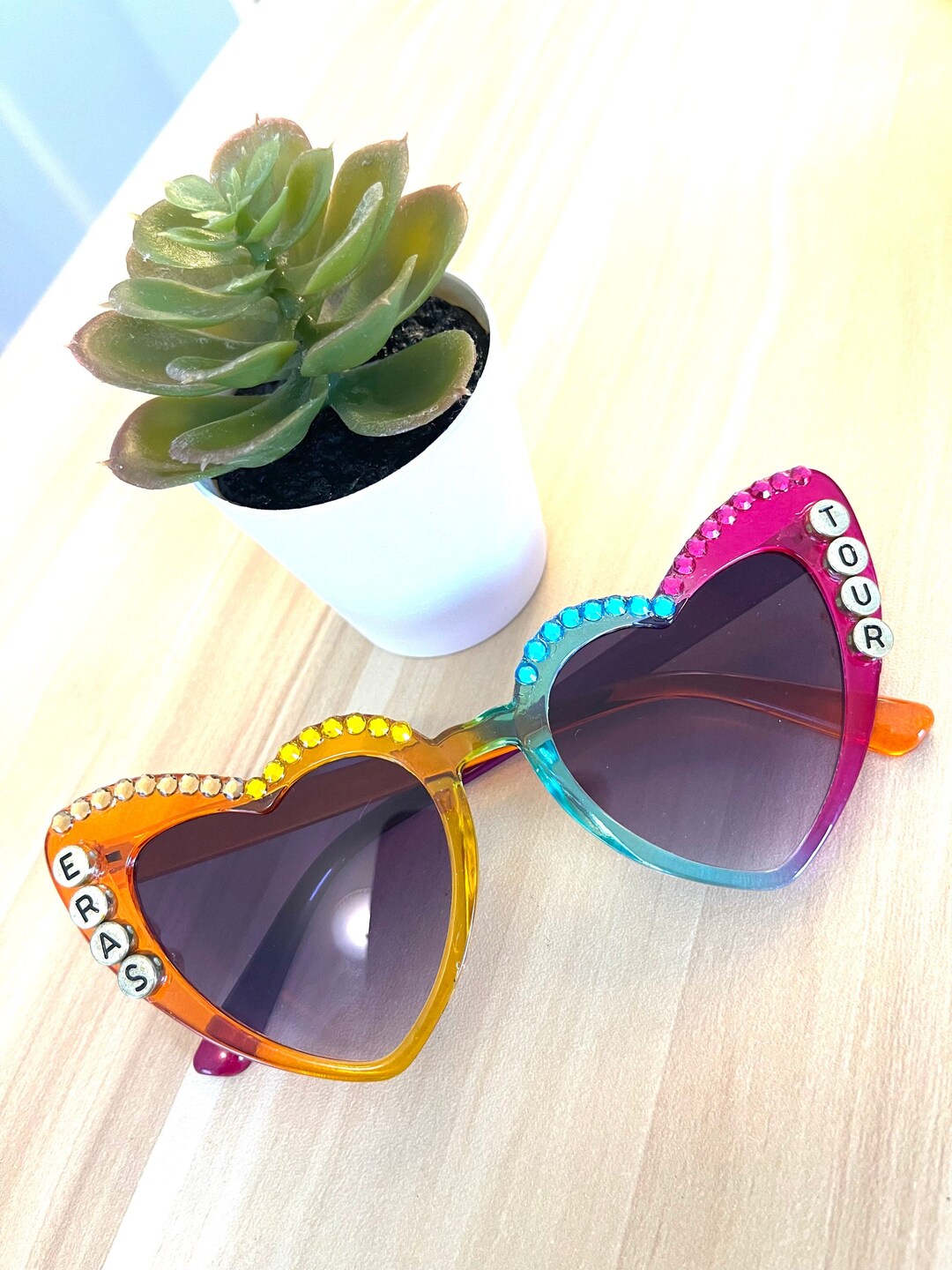 Rainbow Bedazzled Sunglasses / Swiftie Eras Concert Sunnies / - Etsy