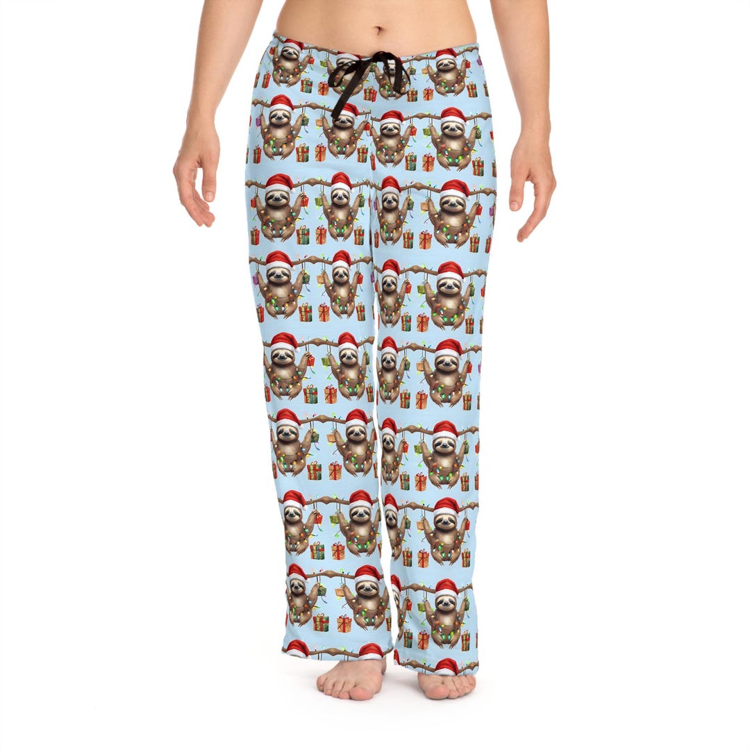 Custom Sloth Pajama Pants for Women Great Christmas Gift Custom ...