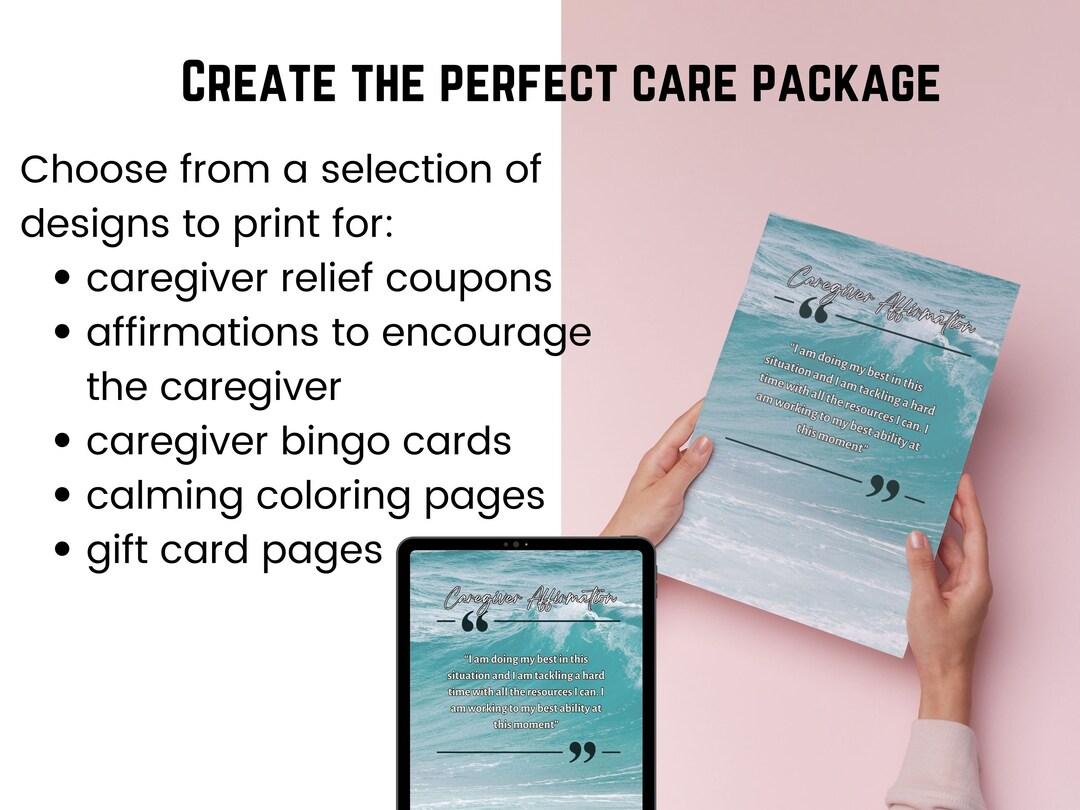 DIY Caregiver Self-care Survival Kit Printable Gift Care Package With ...
