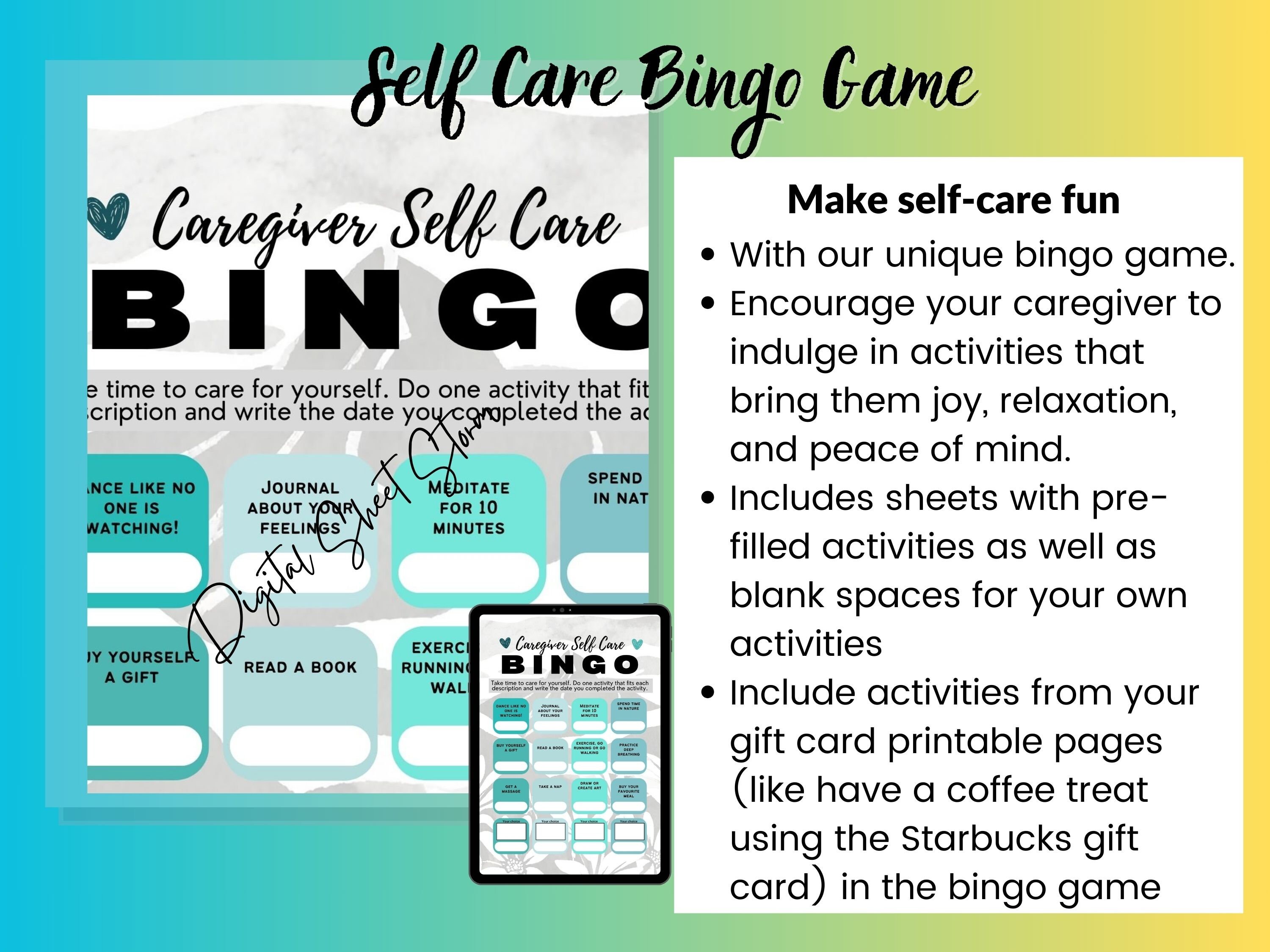 DIY Caregiver Self-care Survival Kit Printable Gift Care Package With ...