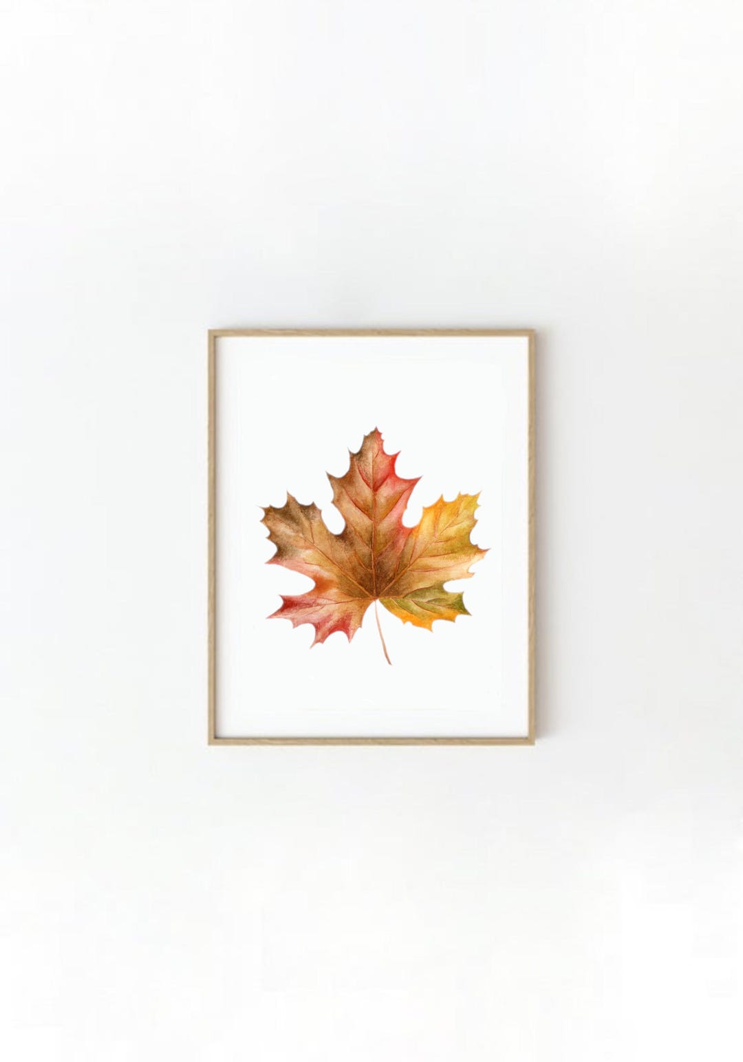 Original Watercolor Painting Maple Leaf, Purple Maple Leaf Home Decor ...