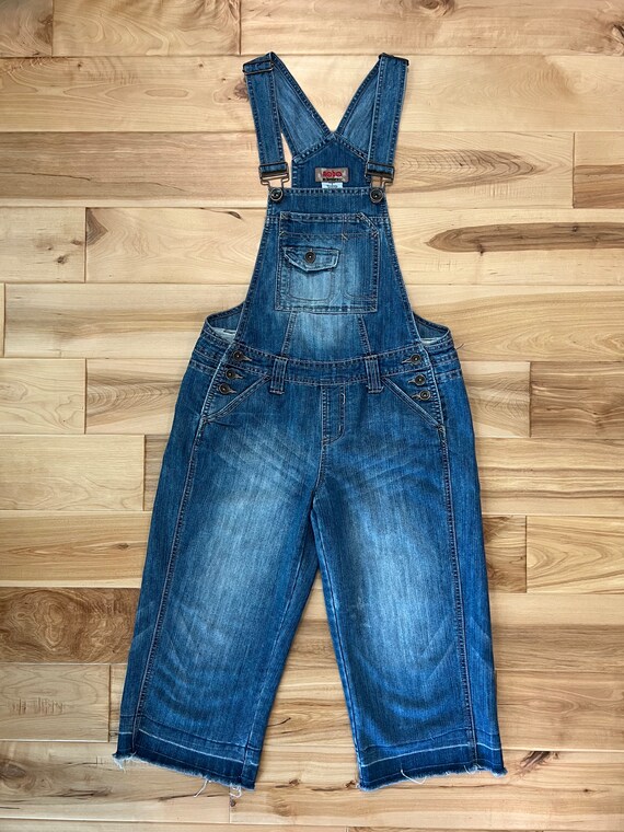 M7-Vintage No Boundaries Denim Capri Overalls - Gem